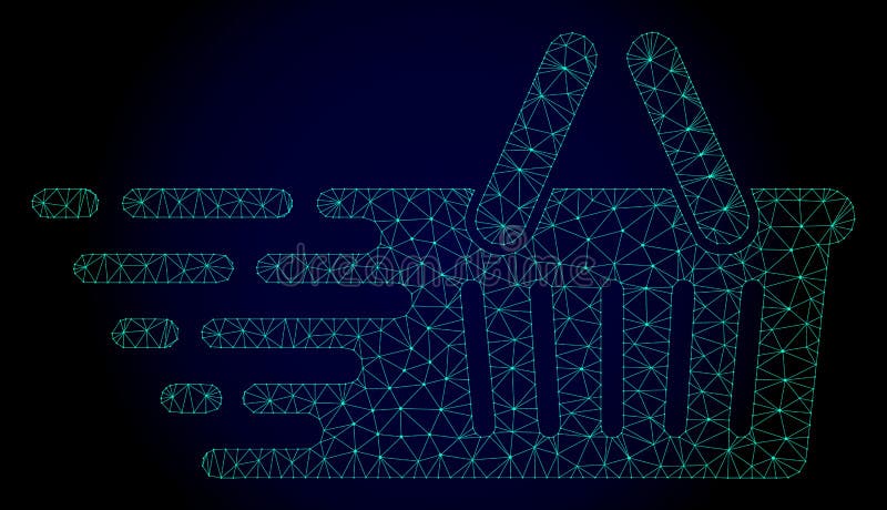 Shopping Basket Polygonal Frame Vector Mesh with Fast Motion Effect ...