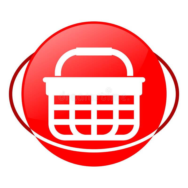 Shopping Basket Vector Illustration, Red Icon Stock Vector ...