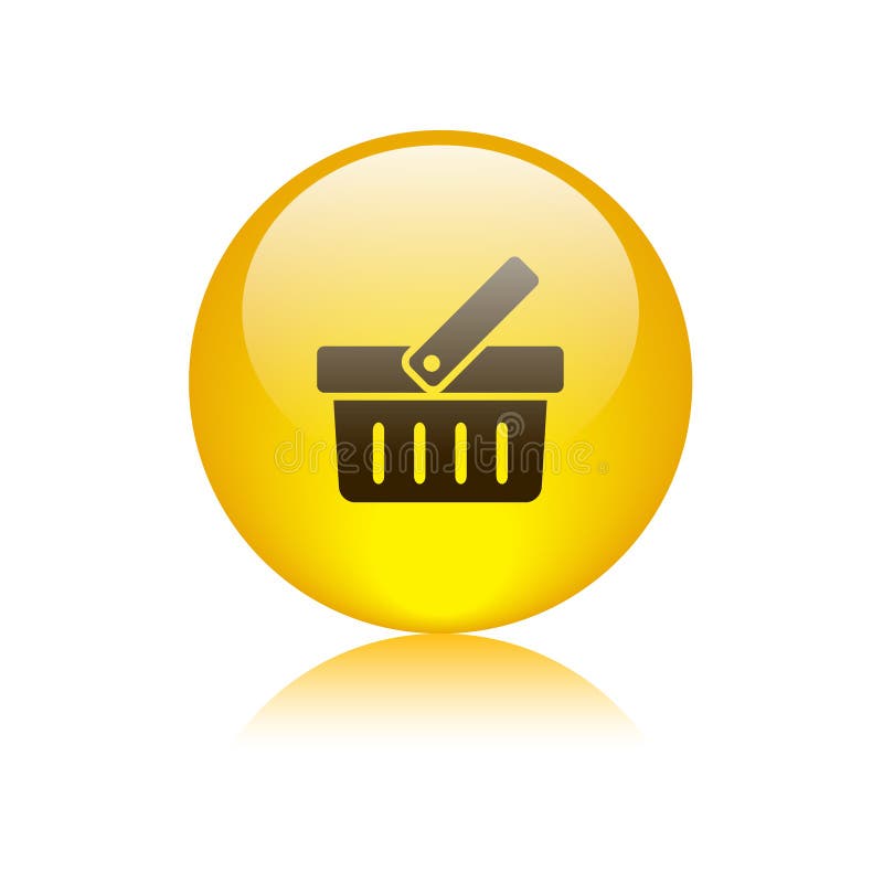 Shopping Basket Web Button Round Stock Illustration - Illustration of ...