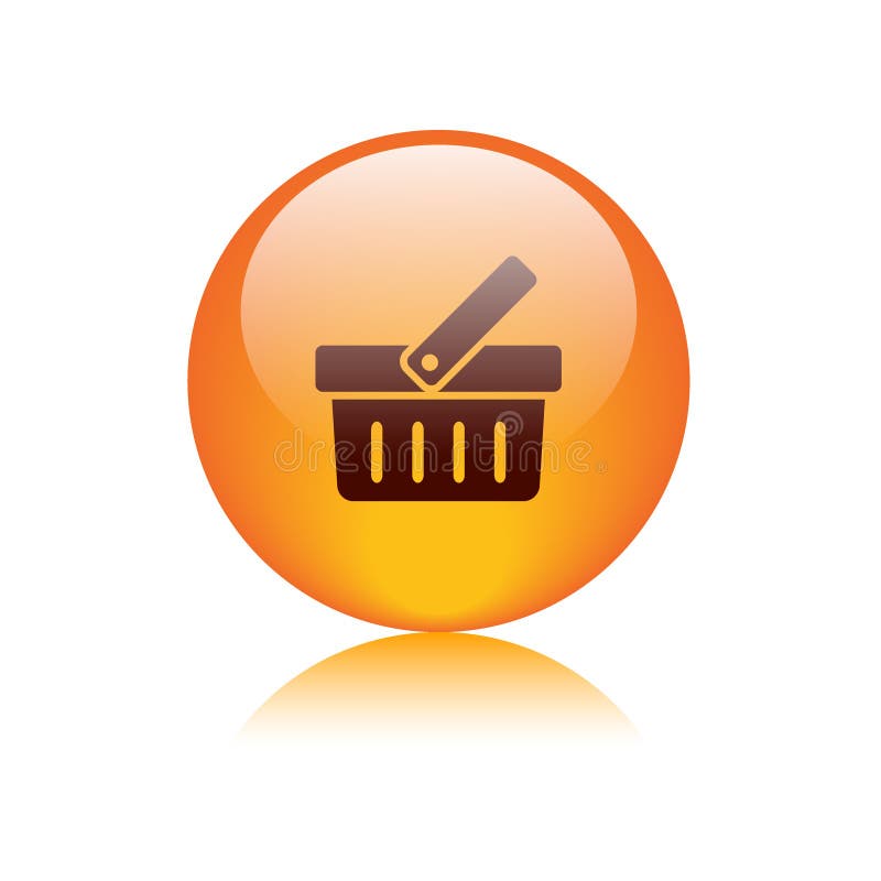 Shopping Basket Web Button Square Stock Illustration - Illustration of ...