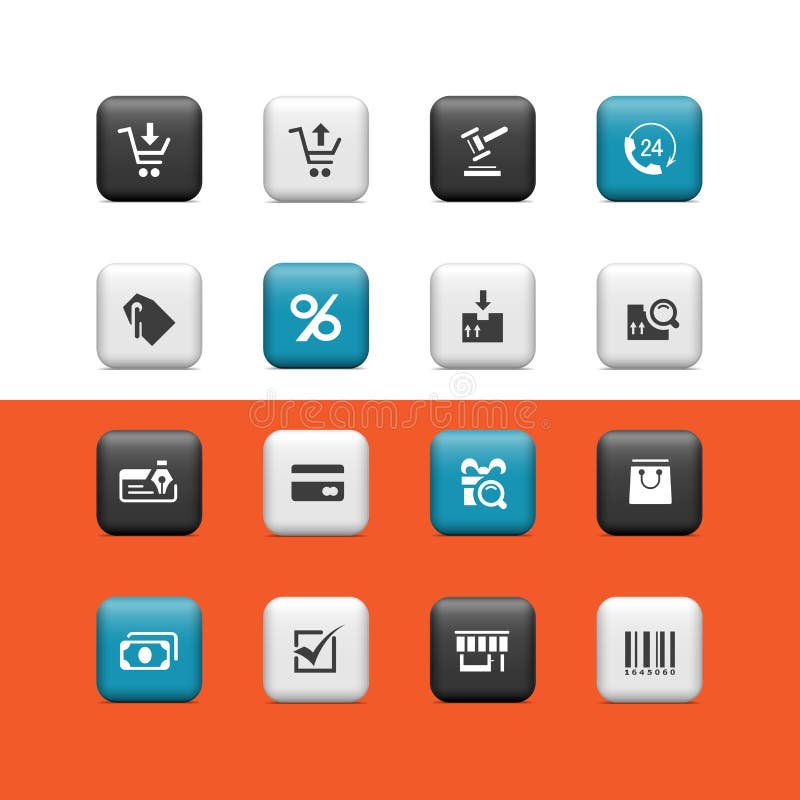 Set Of Web Shopping Buttons Or Icons Stock Vector - Illustration of ...
