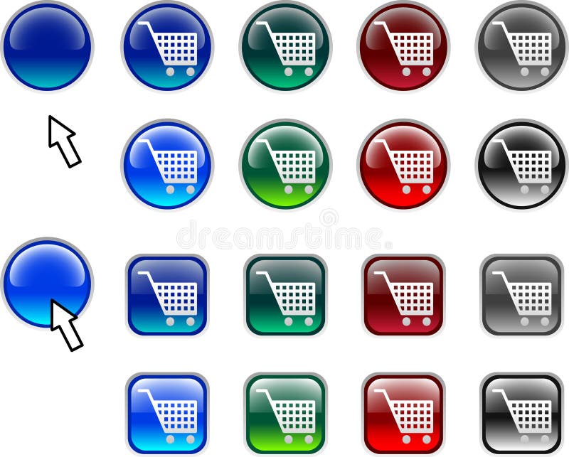 Buttons shopping basket stock vector. Illustration of basket - 3941212