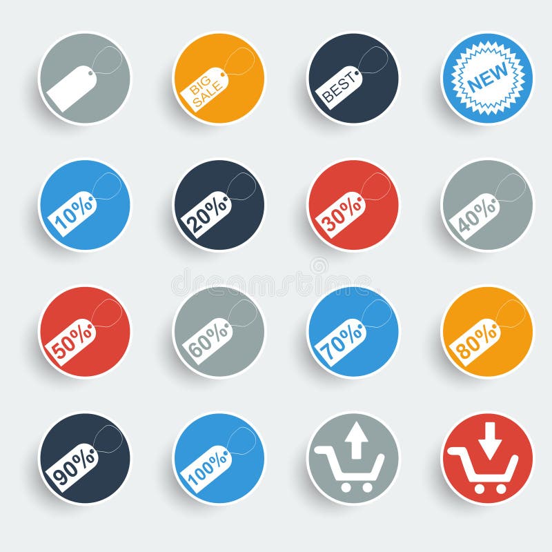Set Of Web Shopping Buttons Or Icons Stock Vector - Illustration of ...