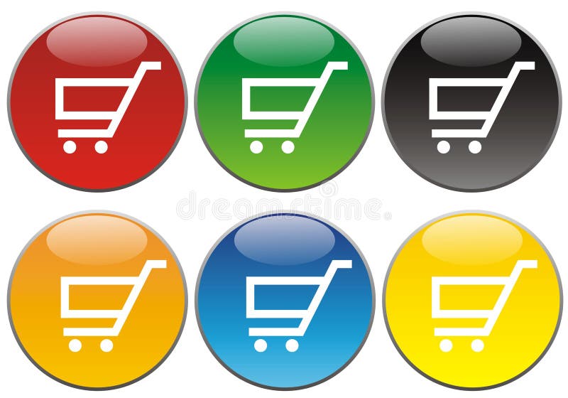 Set of Web Shopping Buttons or Icons Stock Vector - Illustration of ...