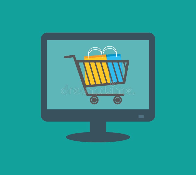 Shopping Buy Digital Marketing Stock Vector - Illustration of computer ...