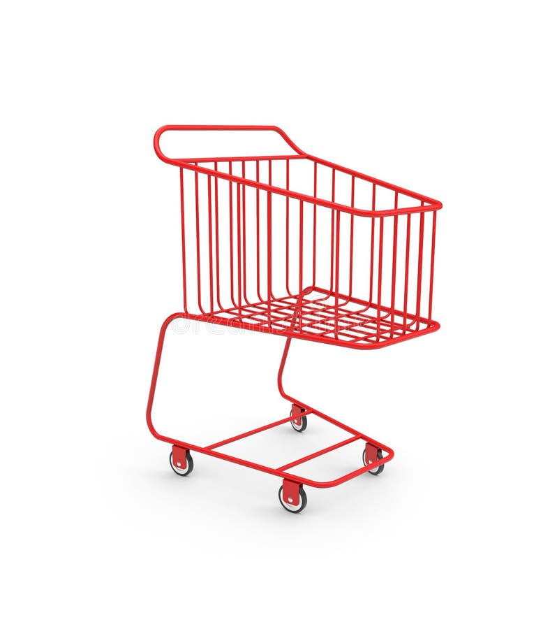 Empty pink shopping cart stock illustration. Illustration of purchase ...