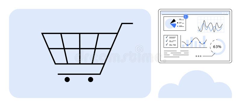 Shopping Cart with Analytics Dashboard Showcasing Data Visualization ...