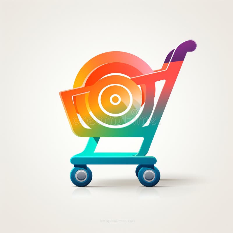 Shopping cart app icon 3D stock illustration. Illustration of colorful ...