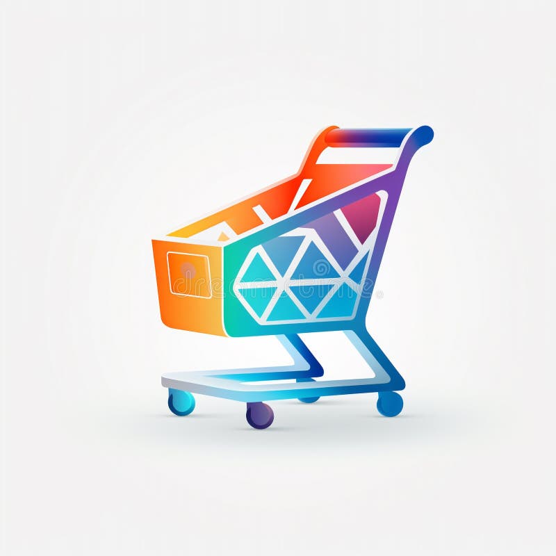 Shopping cart app icon 3D stock illustration. Illustration of orange ...