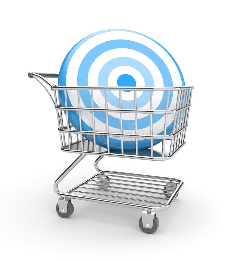 Shopping cart with arrow stock illustration. Illustration of play ...