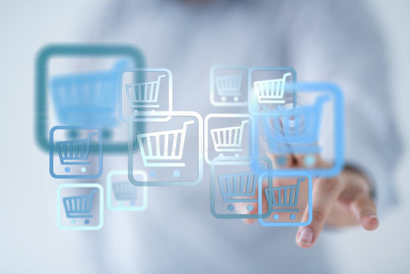 A Shopping Cart As Part of the Network in Hand . the Concept of ...