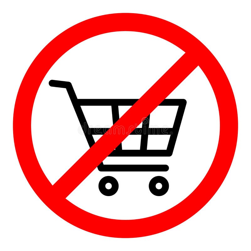 No Shopping Cart Sign on White Background Stock Illustration ... No Shopping Cart Sign on White Background Stock Illustration ...