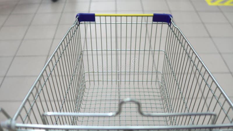 A Shopping Cart is Being Driven Around the Store. First-person View ...