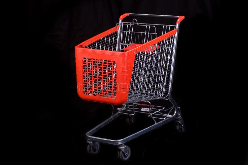 Shopping Cart Full Of Gifts On Black Background Stock Image - Image of ...