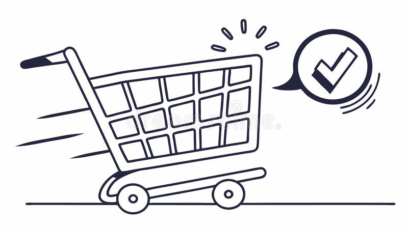 Shopping Cart with Checkmark and Arrow for Checkout and Order Icon ...