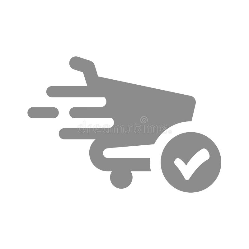Shopping Cart with Checkmark Icon Stock Vector - Illustration of ...