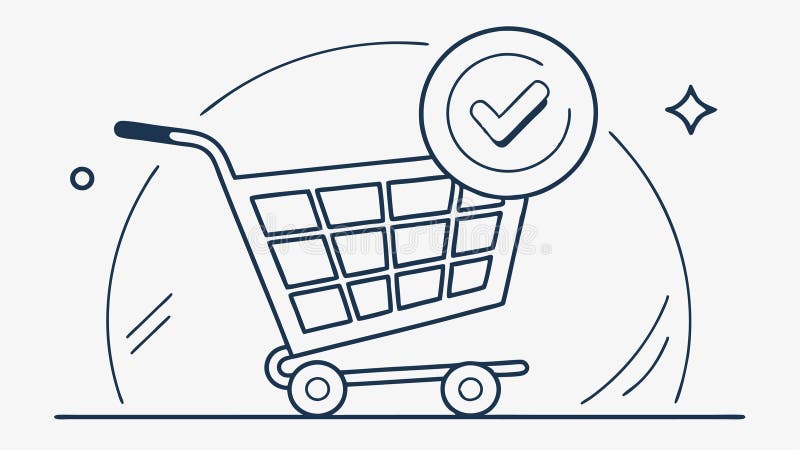 Shopping Cart with Checkmark for Order Complete and Purchase Icon ...