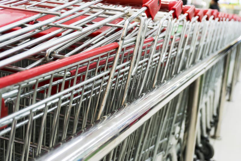 Many shopping trolley stock image. Image of consumption - 20113797