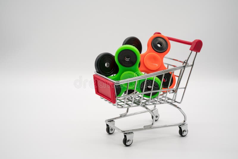 Shopping Cart with Colorful LED Spinners Stock Image - Image of grocery ...