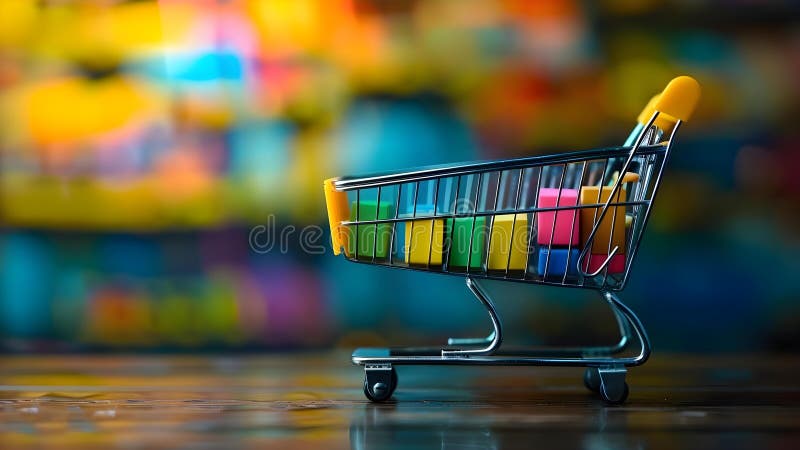 Shopping Cart with Data Charts and Graphs for Marketing and Sales ...