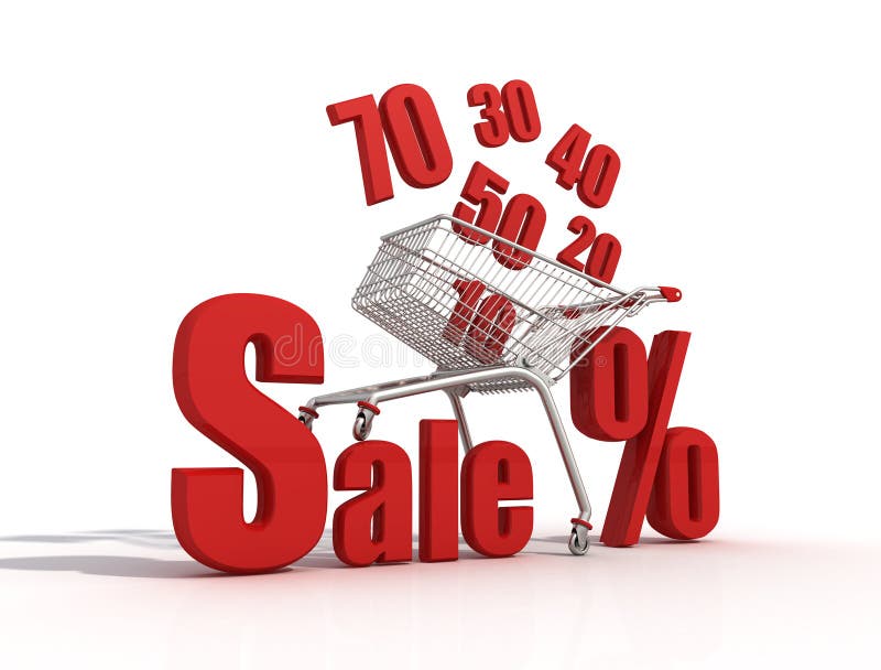 Shopping cart discount stock illustration. Illustration of special ...