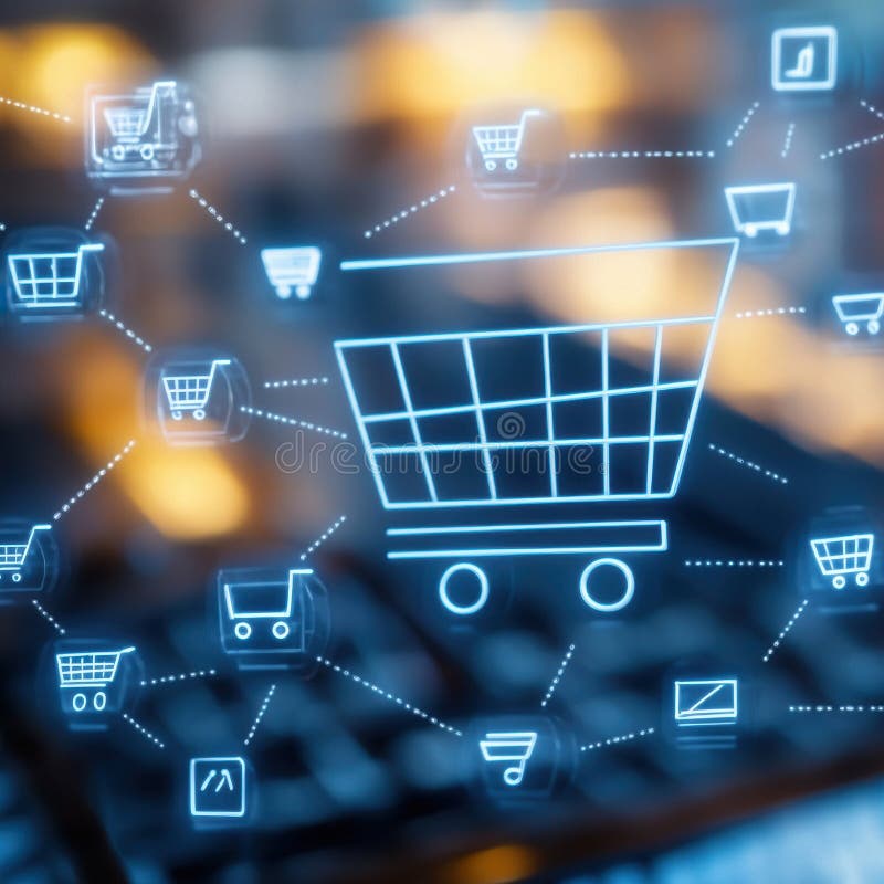 Shopping Cart Displayed on Laptop Screen Representing Online Shopping ...