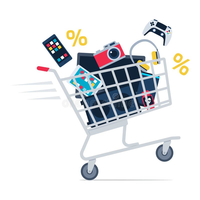 Electronics store stock vector. Illustration of appliance - 60048378