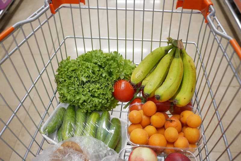 Shopping Cart Full of Groceries . Stock Image - Image of nourishment ...