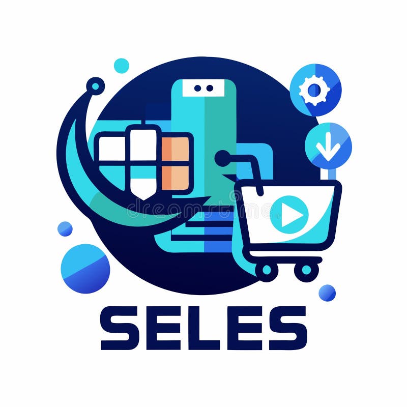 Shopping Cart with Global Analytics - Seles E-commerce Logo Stock ...