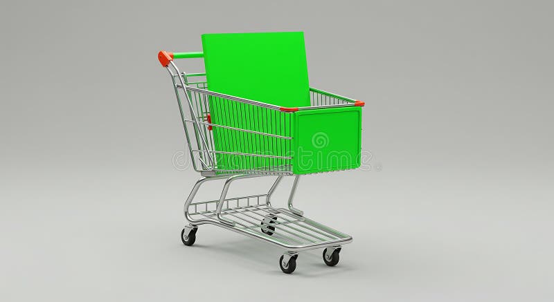 Shopping Cart with Green Screen Ideal for E-commerce Promotion Stock ...