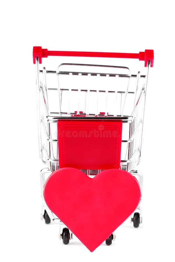 Red Heart in a Supermarket Trolley and Stethoscope. the Concept of ...