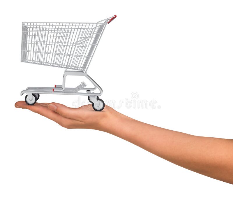 Shopping Cart in Humans Hand Stock Image - Image of hand, flora: 56914947