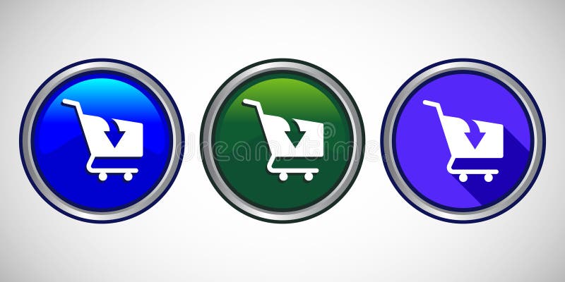 Shopping Cart Icon Button Set Design Illustration Stock Vector ...