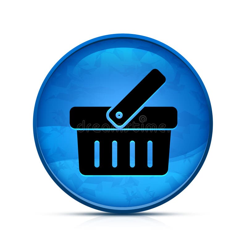 Shopping Cart Icon on Classy Splash Blue Round Button Illustration ...