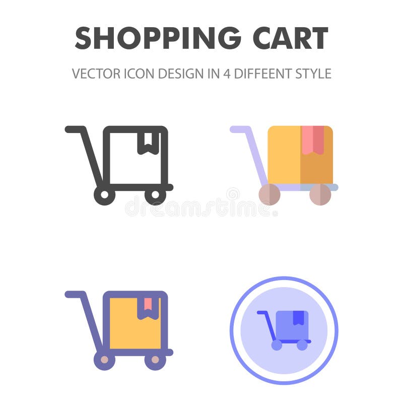 Shopping Cart Icon Design in 4 Different Style. Icon Design for Your ...