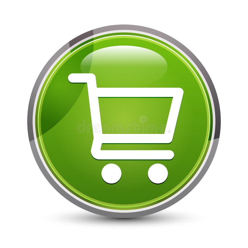 Shopping Cart Icon Elegant Green Round Button Vector Illustration Stock ...