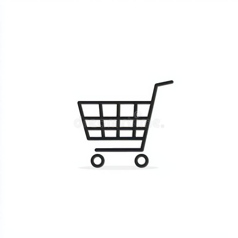 A Shopping Cart Icon is Illustrated Using Straightforward Black Lines ...