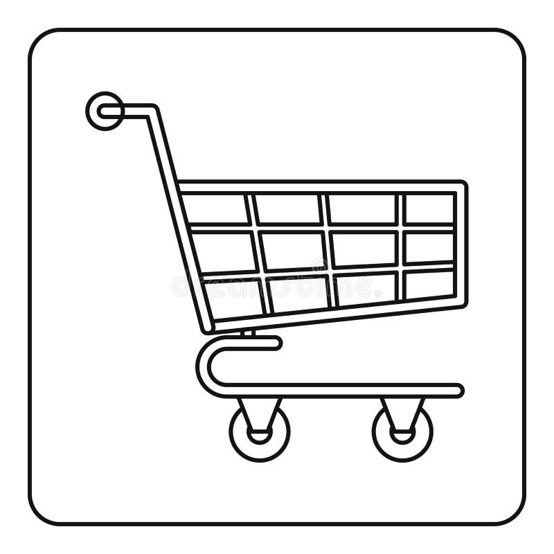 Shopping cart icon outline stock vector. Illustration of customer ...