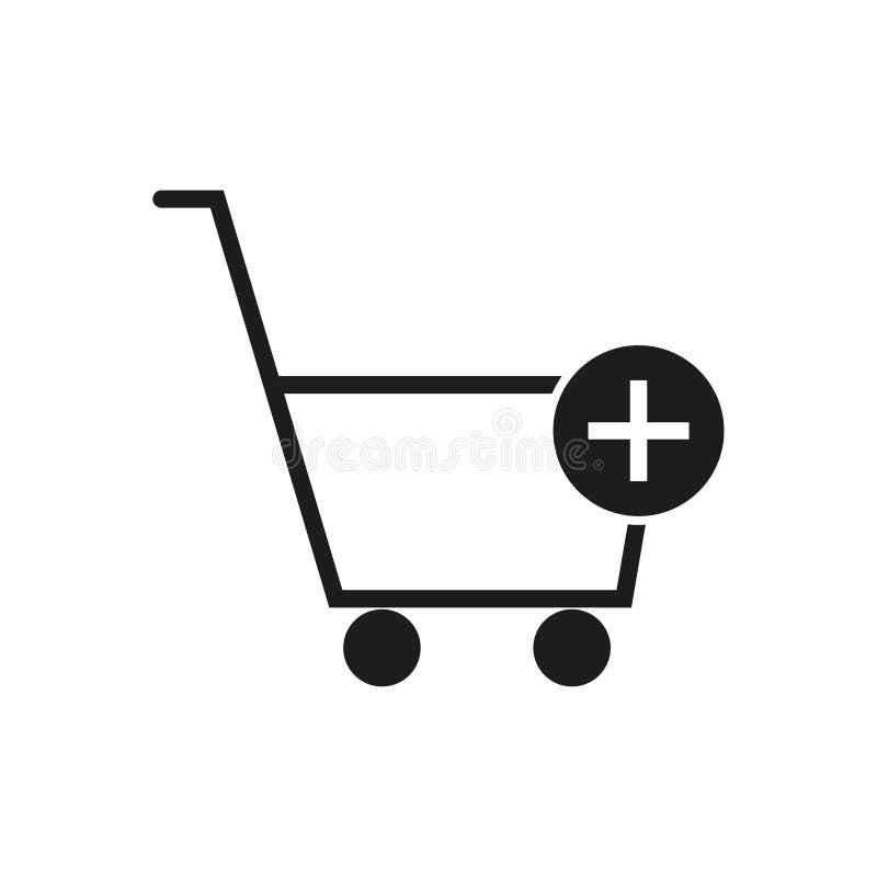 Shopping Cart Icon. Shopping Cart with a Plus. Vector Illustration. Eps ...