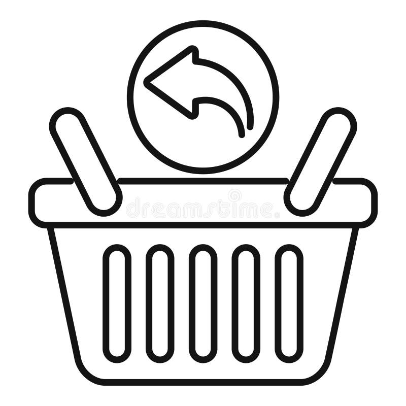 Shopping Cart Icon with Return Arrow for Online Store Interface Stock ...