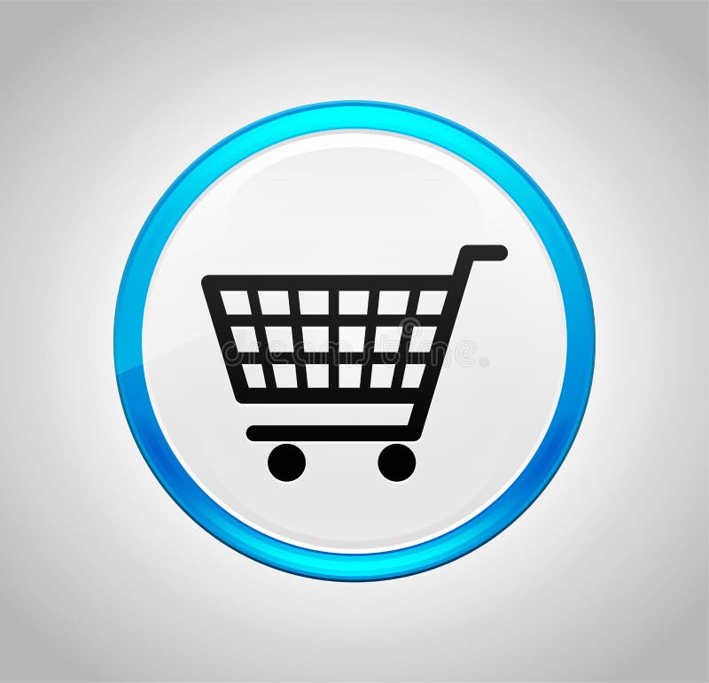 Shopping Cart Icon Round Blue Push Button Stock Illustration ...
