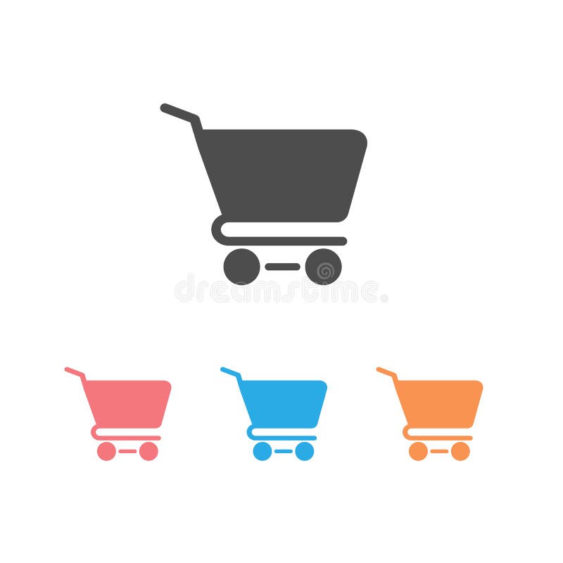 Shopping Cart Icon Set, Flat Design Best Vector Stock Vector ...