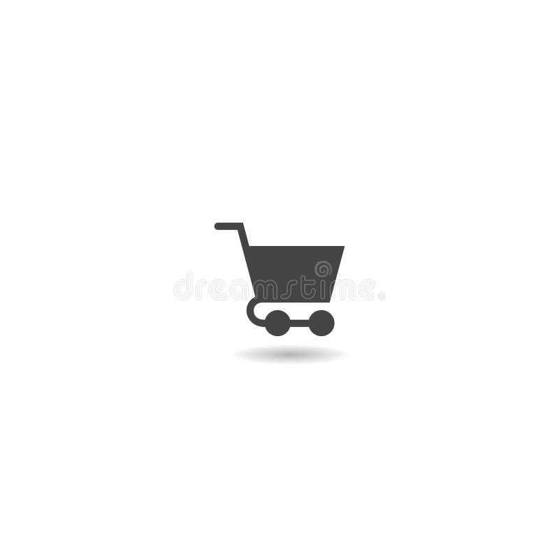 Shopping Cart Icon with Shadow Stock Vector - Illustration of logo ...