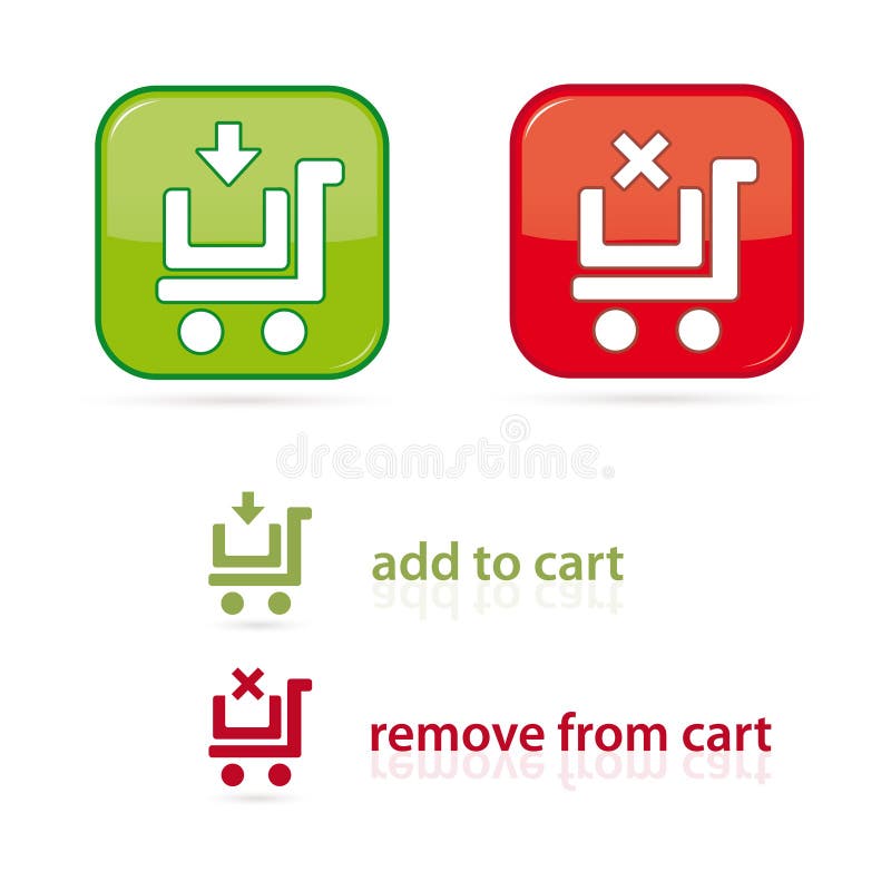 Shopping Cart Icons and Buttons Stock Illustration - Illustration of ...