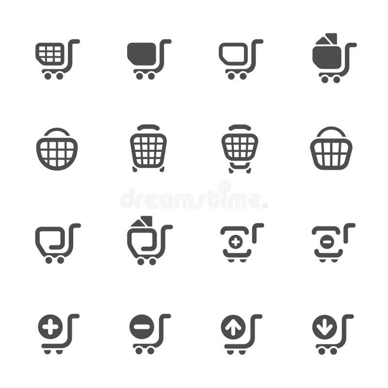 Shopping cart icons stock illustration. Illustration of purchase - 33799802