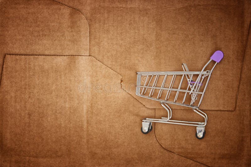 Shopping Cart Inside of the Package Box Stock Illustration ...