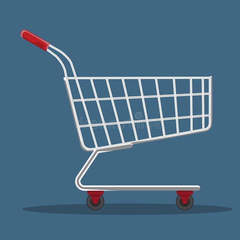 Shopping Cart Isolated on White Background. Vector Illustration. Stock ...