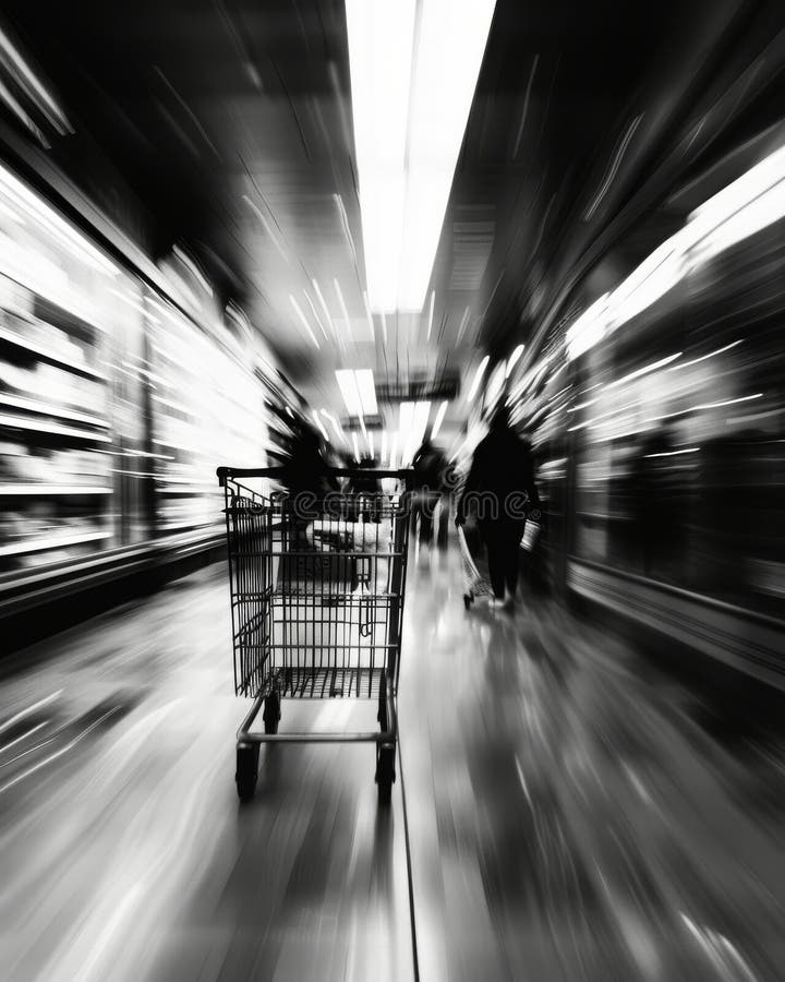 Shopping Cart Journey through a Store Capturing the Essence of Errands ...