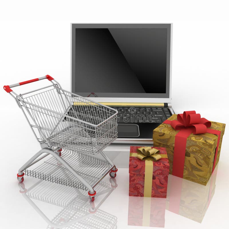 Shopping-cart And Laptop Picture. Image: 21101978