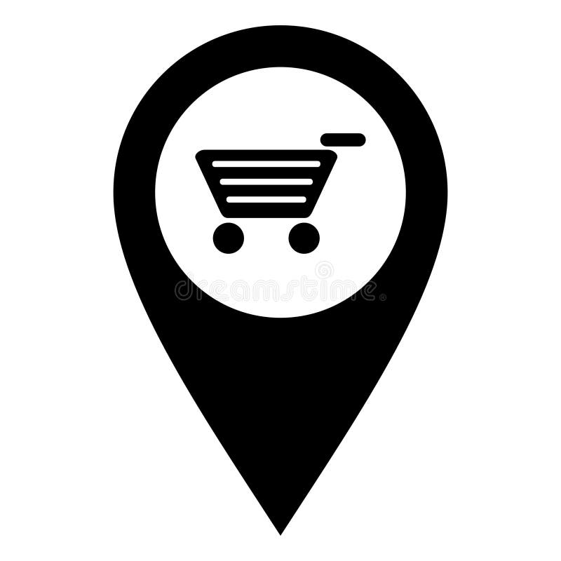 Shopping Cart and Location Pin As Vector Illustration Stock Vector ...